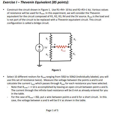 - Construct the circuit shown in Figure 1 . Use | Chegg.com