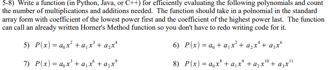 Solved Write a function (in Python, Java, or C++) for | Chegg.com