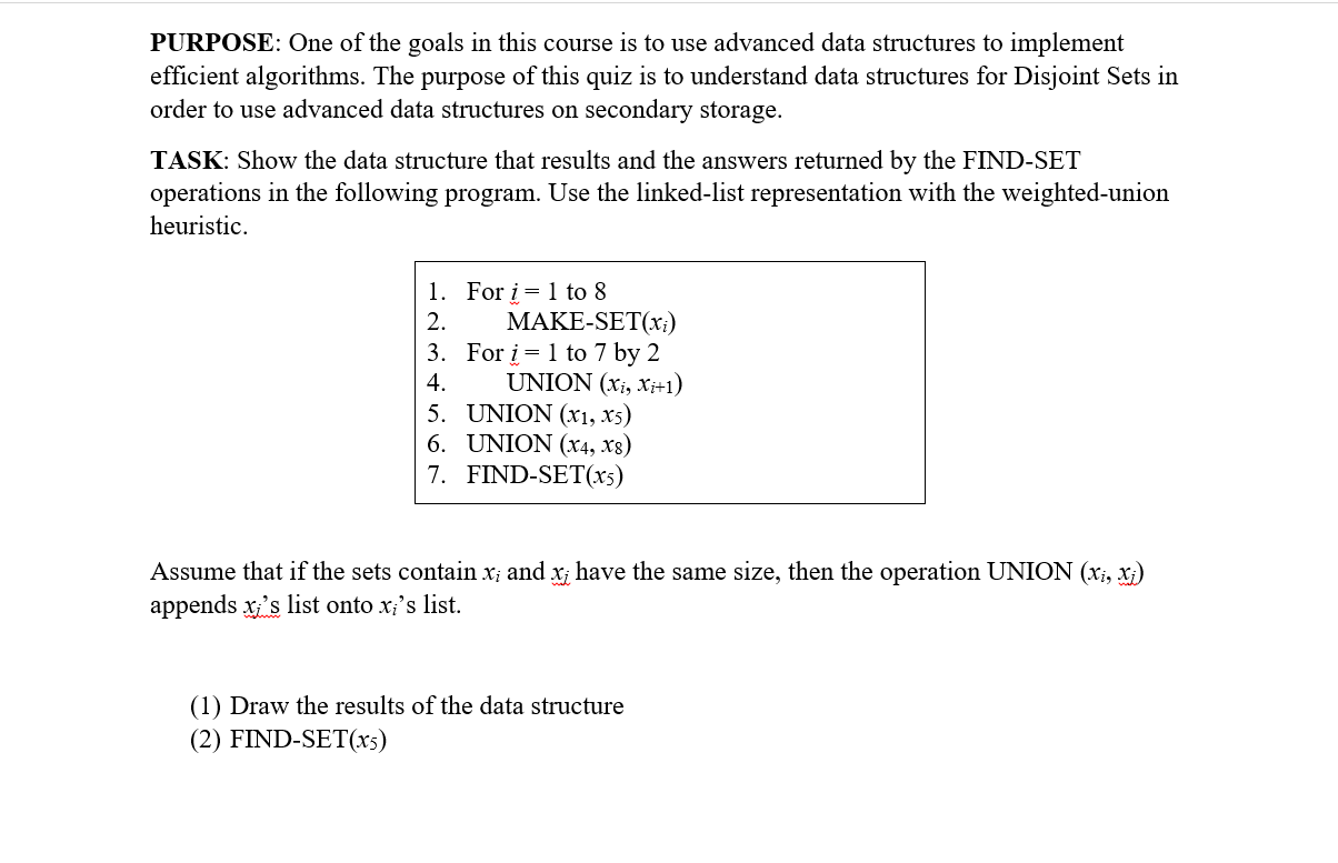 Solved PURPOSE: One of the goals in this course is to use | Chegg.com