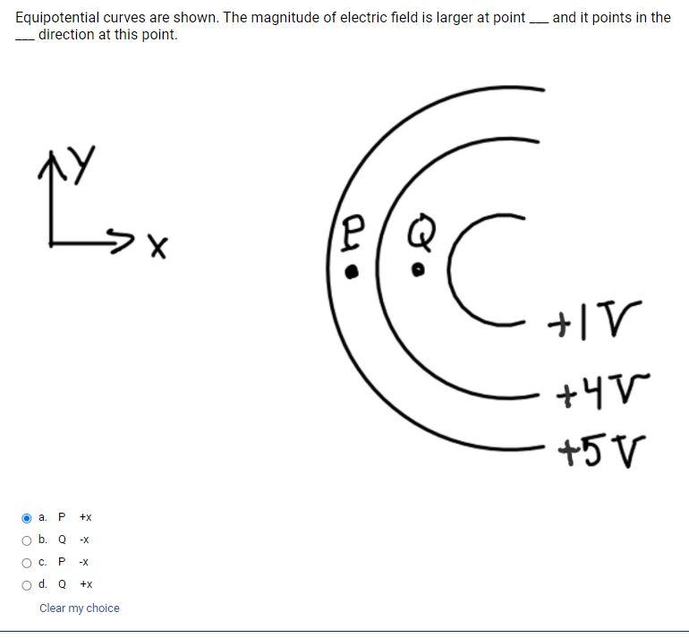 Solved Equipotential curves are shown. The magnitude of | Chegg.com