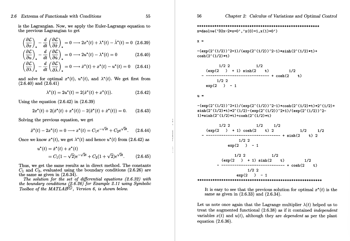 54 Chapter 2: Calculus of Variations and Optimal | Chegg.com
