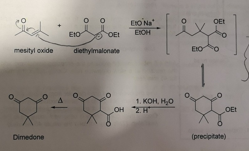 Solved EtO Na OEt EtO OEt EtOH mesityl oxide diethylmalonate | Chegg.com