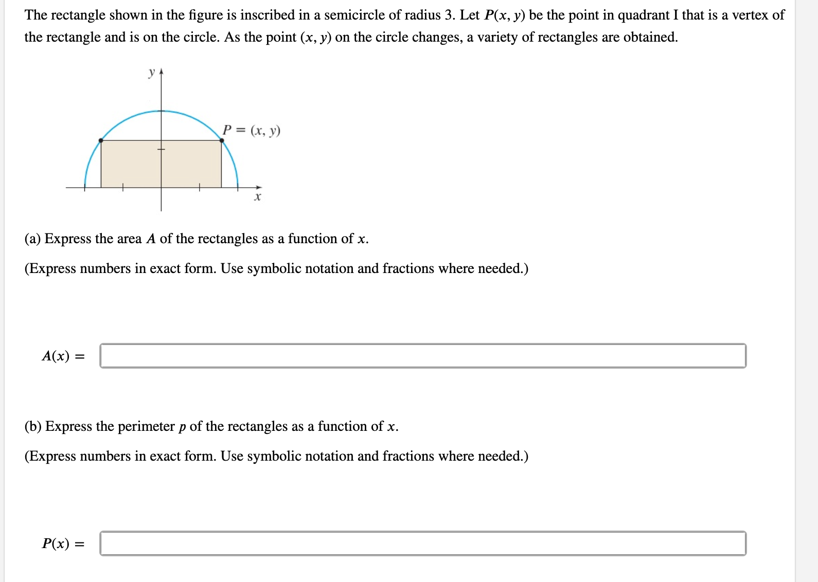 Solved The rectangle shown in the figure is inscribed in a | Chegg.com