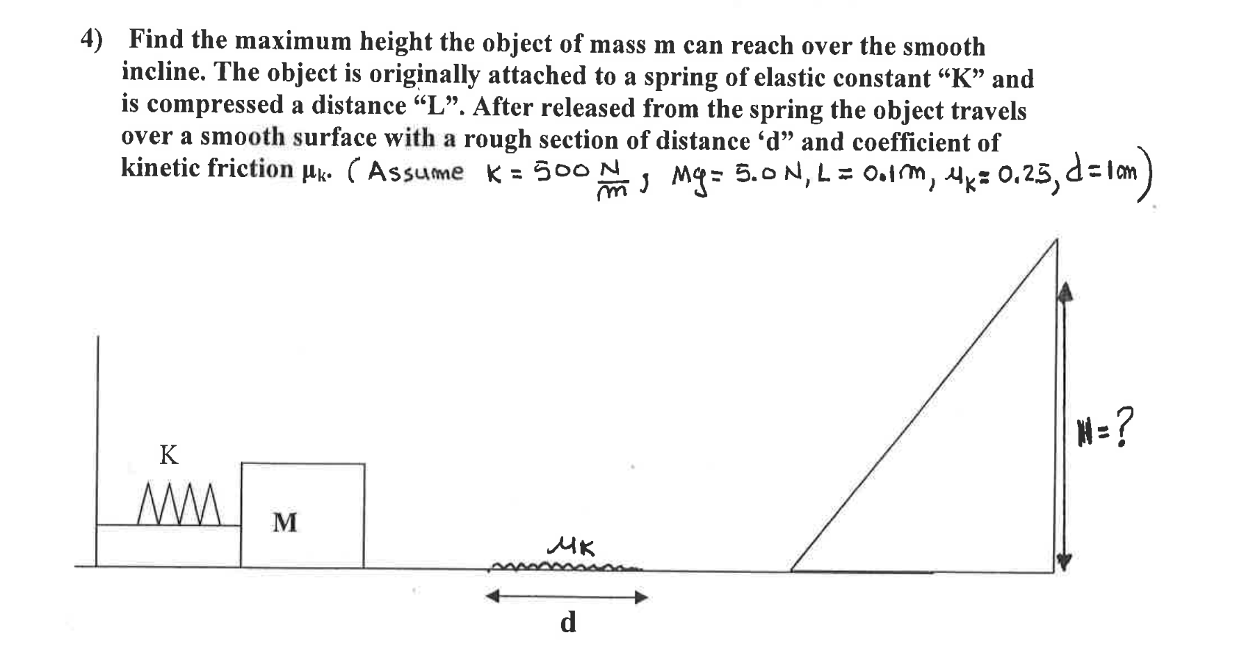 Solved 4) Find the maximum height the object of mass m can | Chegg.com