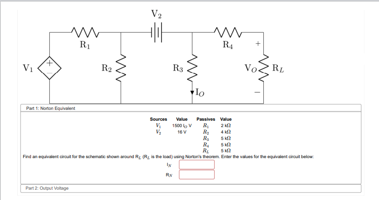 Solved Part 1: Norton EquivalentFind an equivalent circuit | Chegg.com