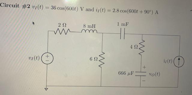 Solved Use phasors and superposition to analyze the circuit. | Chegg.com