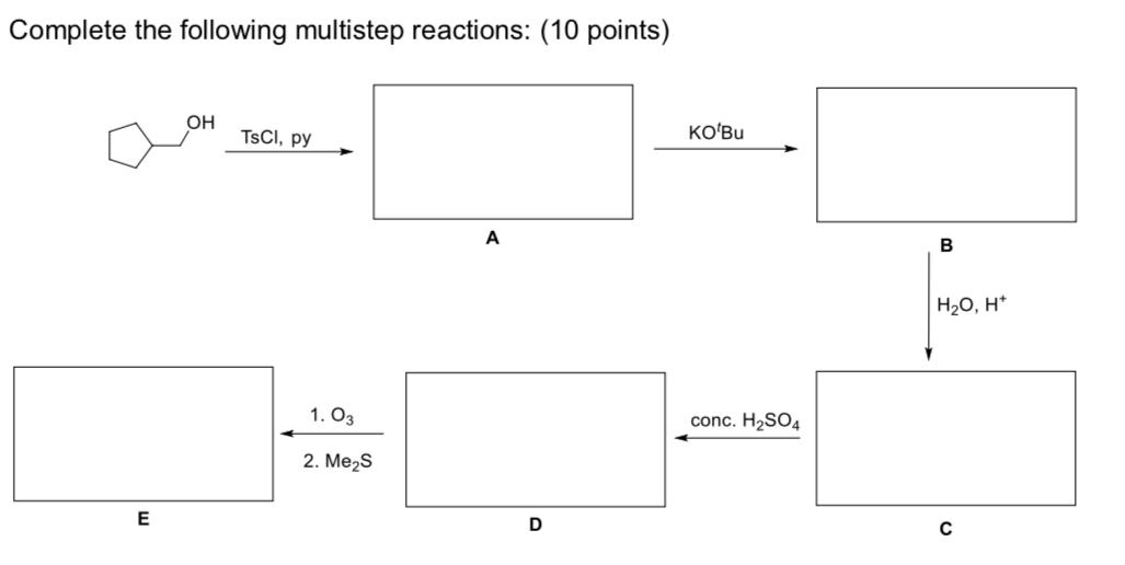 Solved Complete the following multistep reactions: (10 | Chegg.com