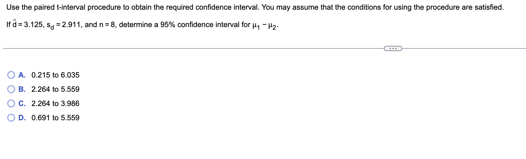Solved Use The Paired T Interval Procedure To Obtain The 9500