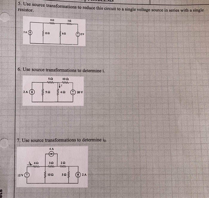 Solved 5 Use Source Transformations To Reduce This Circuit 4014