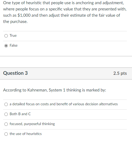 Solved One type of heuristic that people use is anchoring | Chegg.com