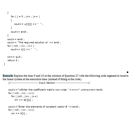 Solved Question 27: Write a C++ program to solve the | Chegg.com