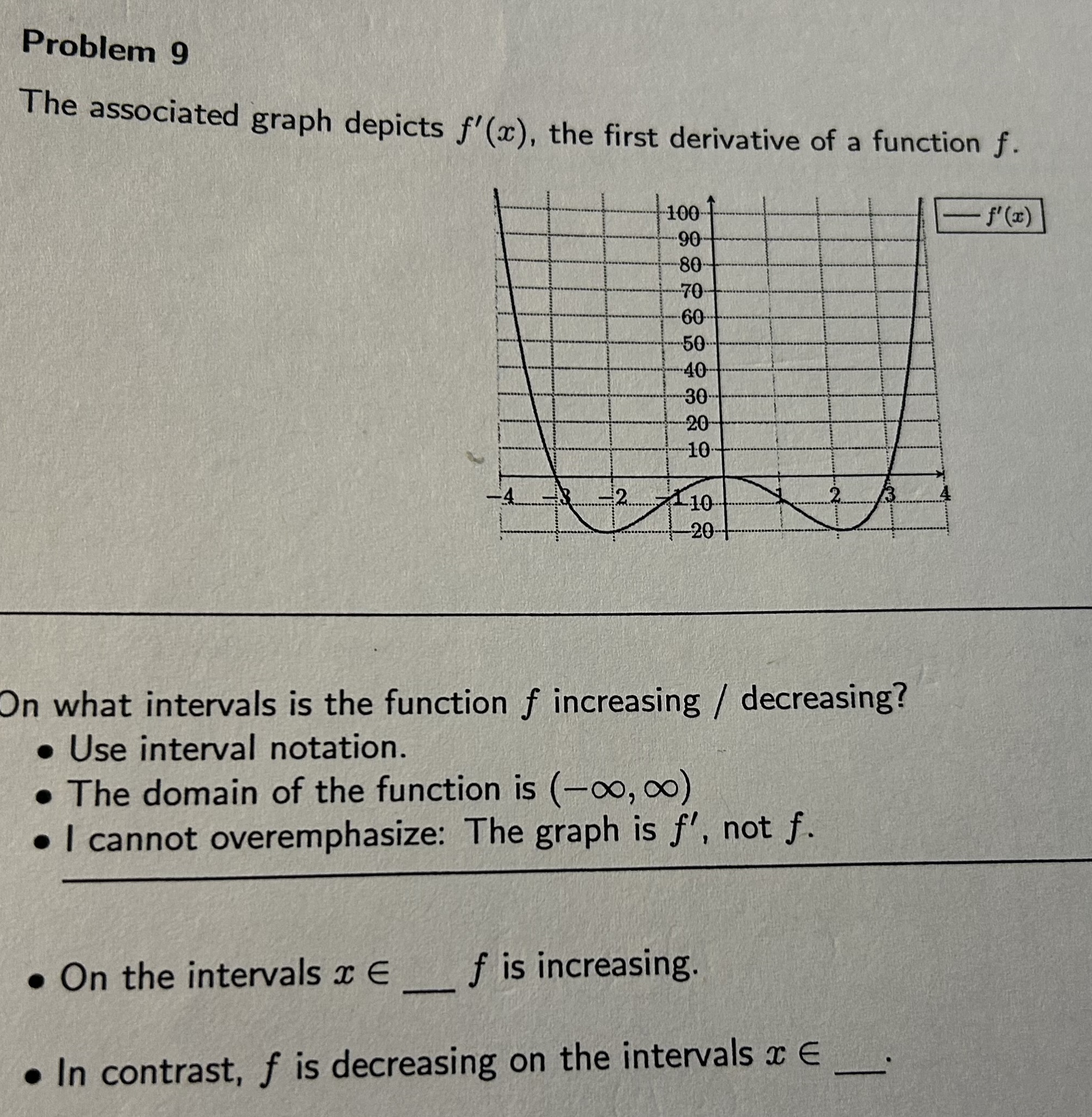Solved On what intervals is the function f ﻿increasing / | Chegg.com