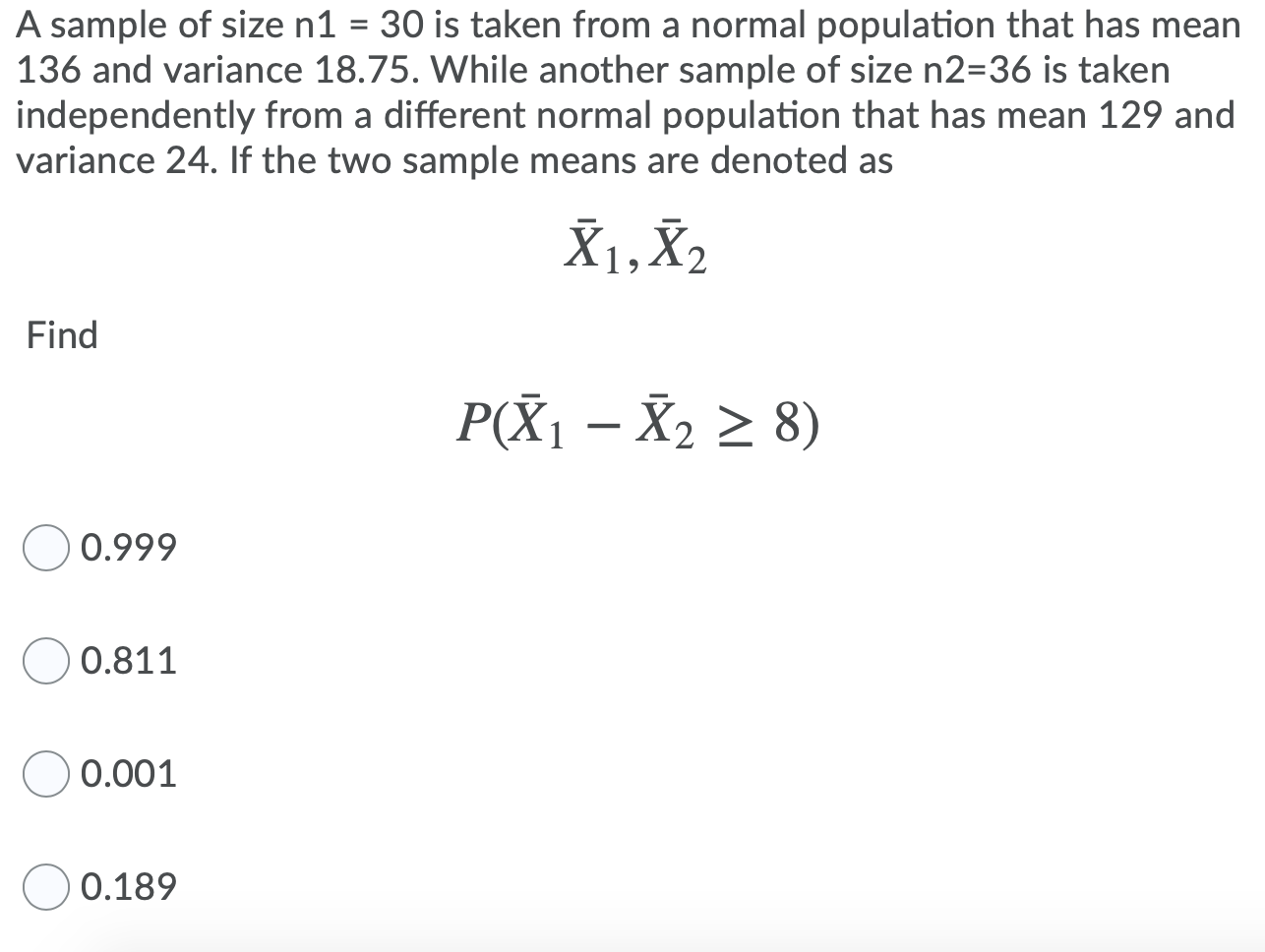 Solved A sample of size n1 = 30 is taken from a normal | Chegg.com