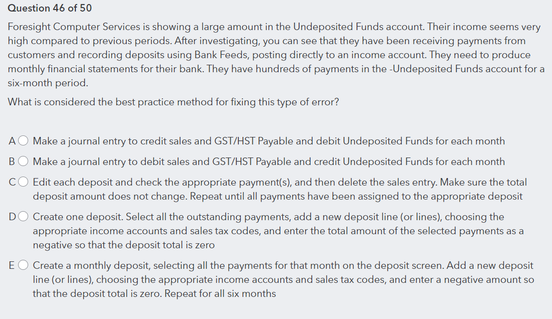 Solved Foresight Computer Services is showing a large amount | Chegg.com