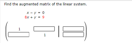 Solved Find the augmented matrix of the linear system. | Chegg.com