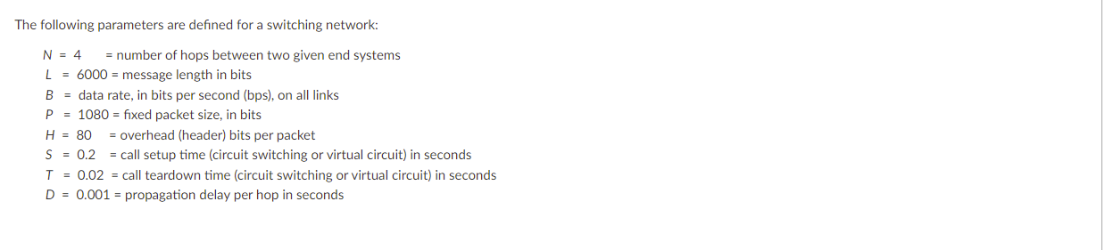 Solved The following parameters are defined for a switching | Chegg.com