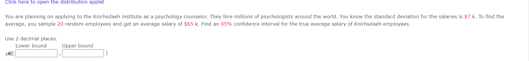 Solved Click here to open the distribution applet You are | Chegg.com