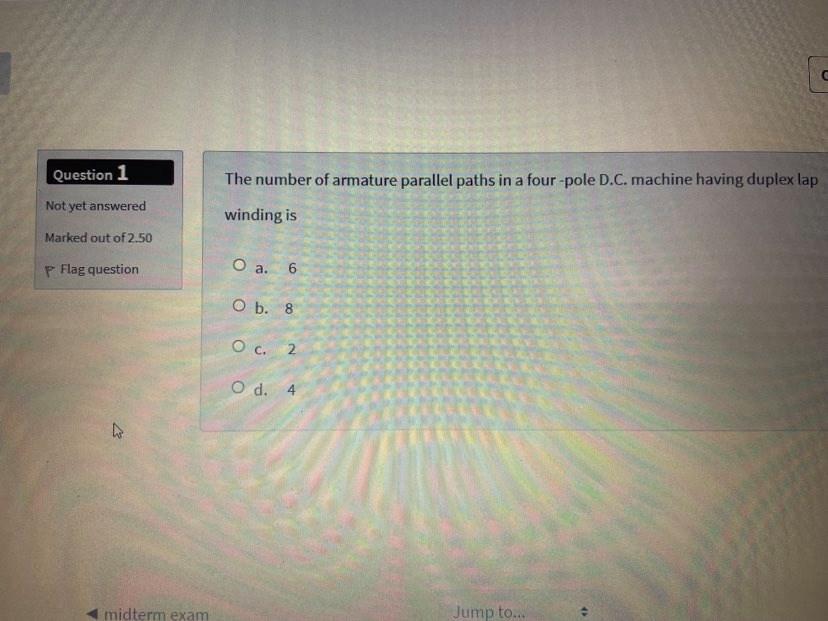 Solved Question 1 The number of armature parallel paths in a | Chegg.com