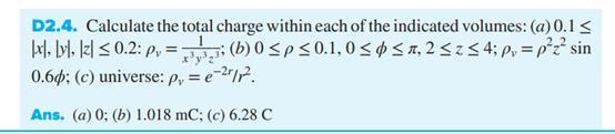 Solved D2.4. Calculate the total charge within each of the | Chegg.com