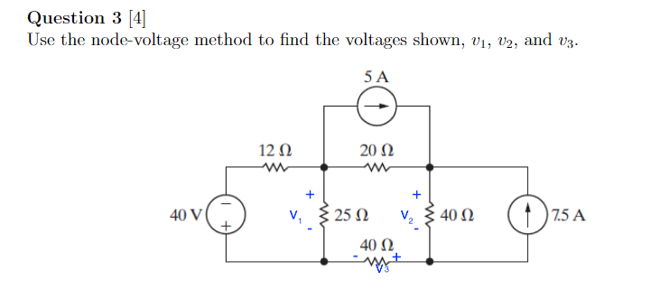 Solved Use the node-voltage method to find the voltages | Chegg.com