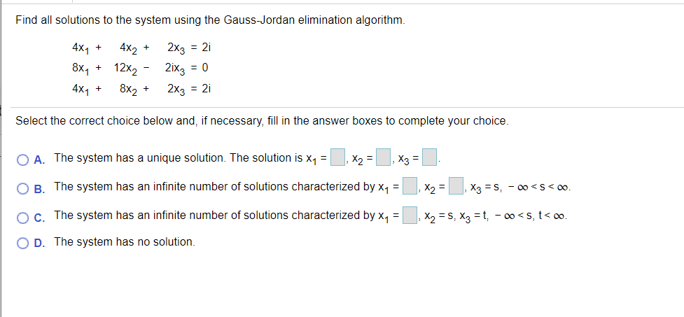 Solved Find all solutions to the system using the | Chegg.com