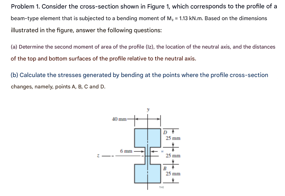 Solved Problem 1. ﻿Consider the cross-section shown in | Chegg.com