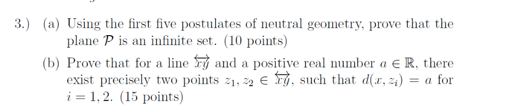 Solved 3.) (a) Using the first five postulates of neutral | Chegg.com