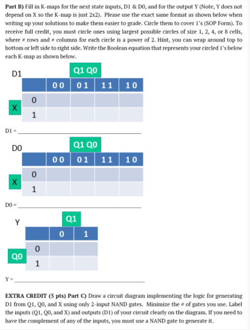 Solved PROBLEM 05 (20 pts): FSM State Diagrams to Truth | Chegg.com