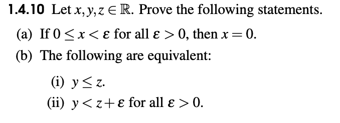 Solved 1.4.10 Let x,y,z∈R. Prove the following statements. | Chegg.com