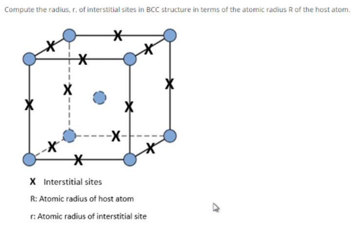 Solved Compute the radius, r. of interstitial sites in BCC | Chegg.com