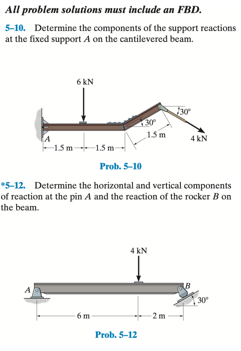 Solved All problem solutions must include an FBD. 5-10. | Chegg.com
