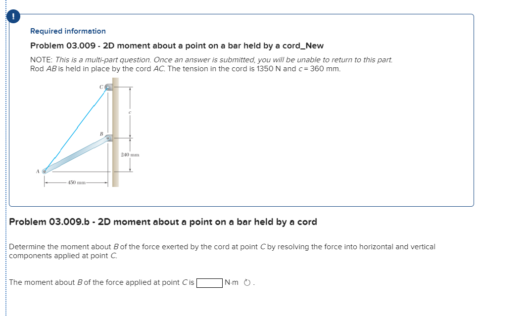 Solved Required information Problem 03.009 - 2D moment about | Chegg.com