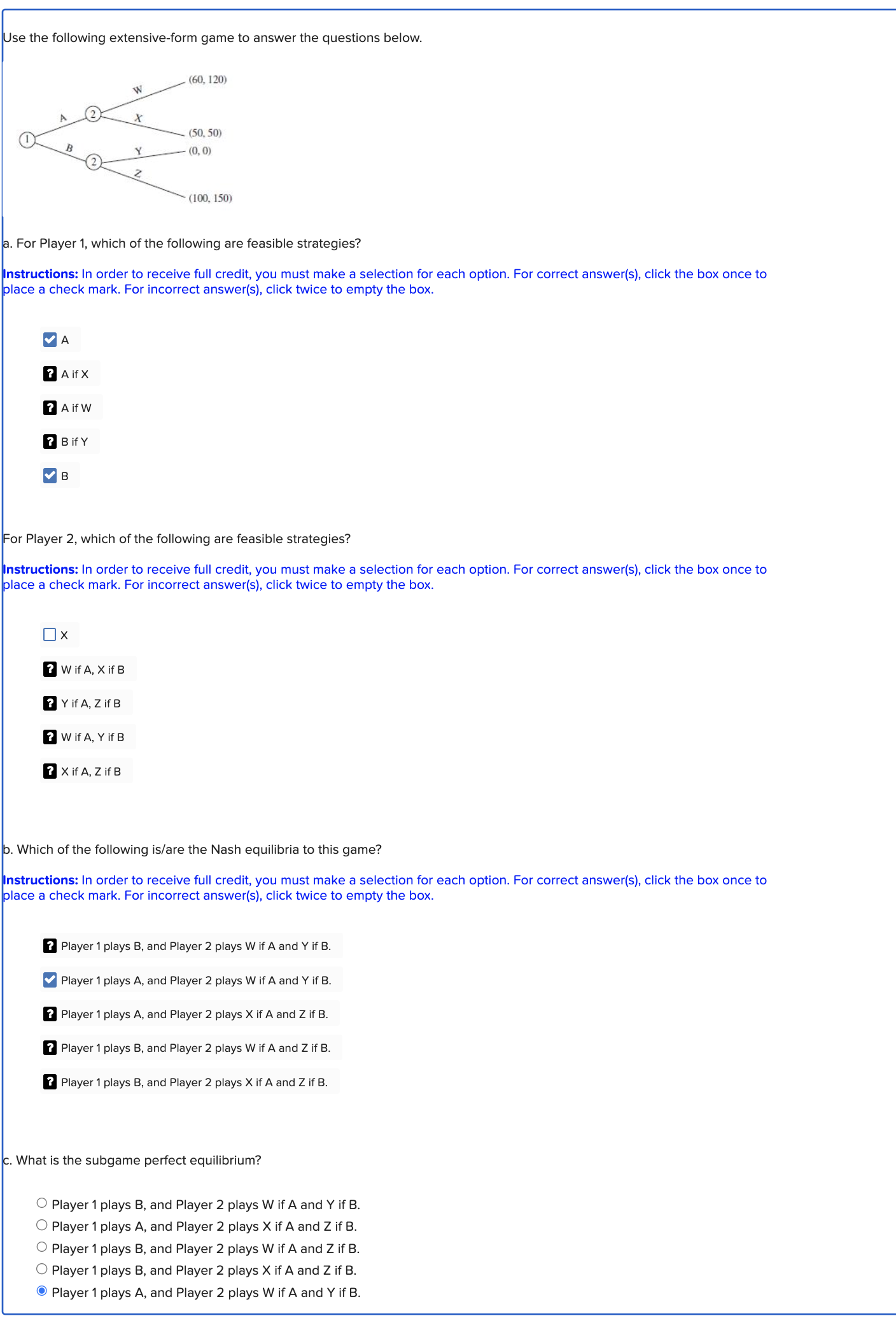 Solved Use the following extensive-form game to answer the | Chegg.com