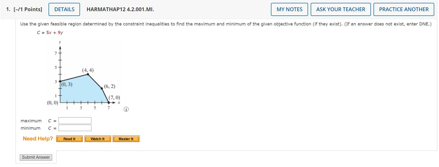 Solved C=5x+9y | Chegg.com