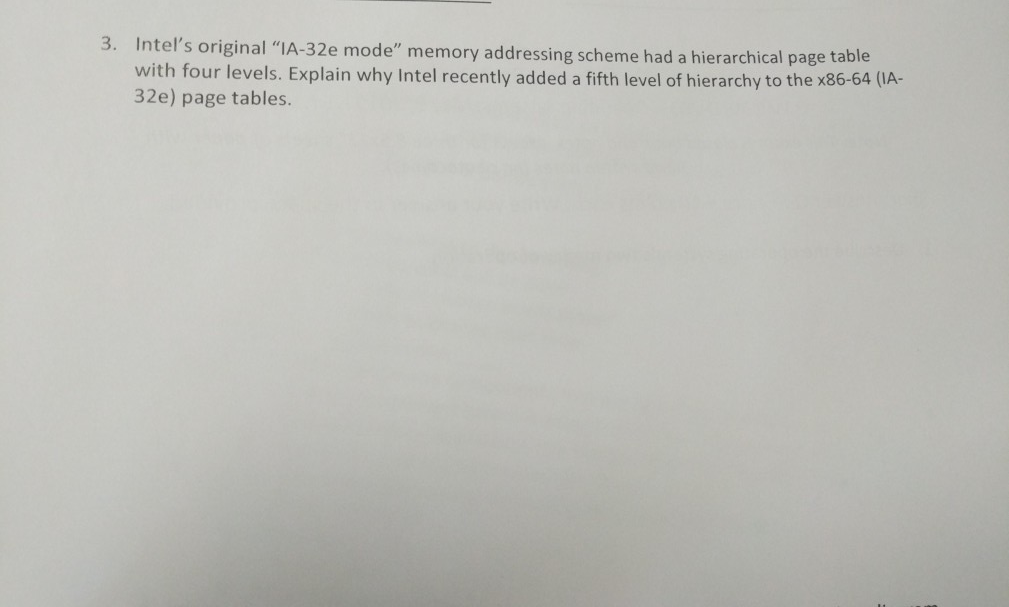 Solved Intel's original "IA-32e mode" memory addressing | Chegg.com
