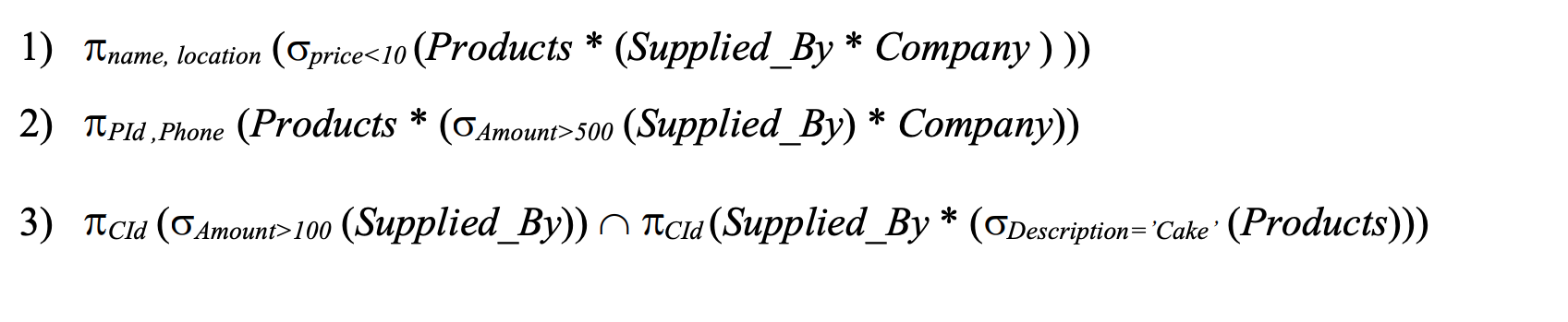 Solved Consider the Suppliers database schema given below. | Chegg.com