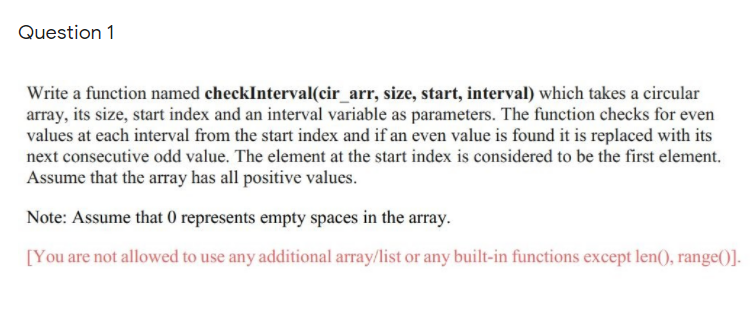 Solved Question 1 Write a function named | Chegg.com