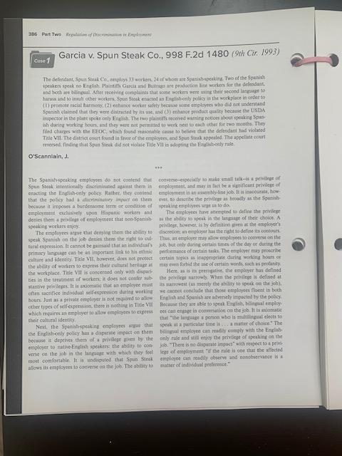 Solved EEOC v. WC&M Enterprises, Inc. Read case 1 titled | Chegg.com