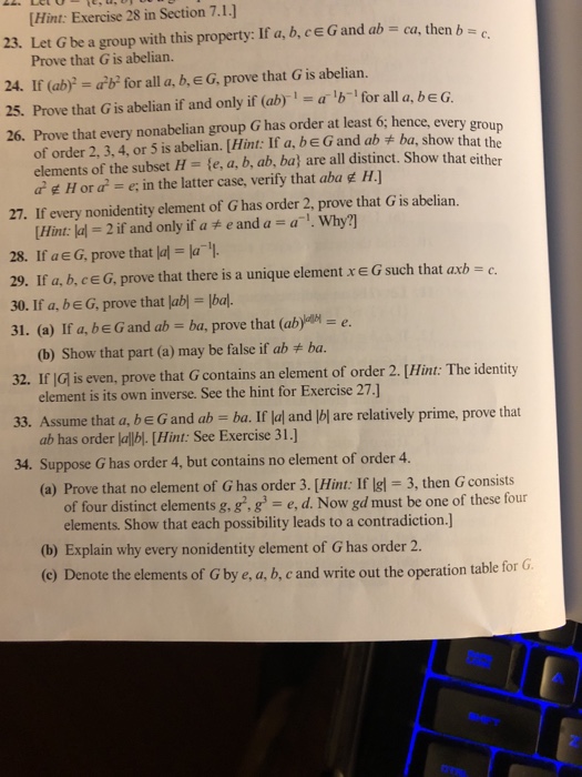 Solved [Hint: Exercise 28 in Section 7.1.] 23-Let G be a | Chegg.com