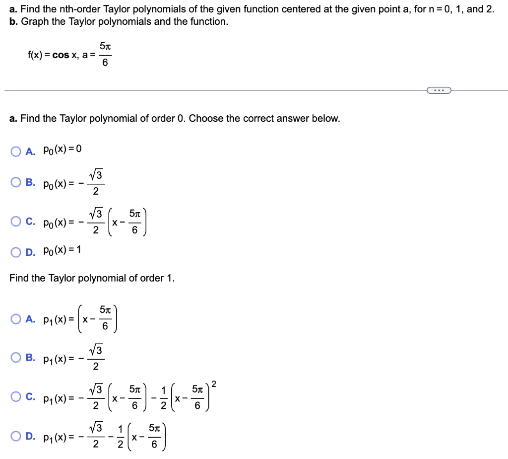Solved a. Find the nth-order Taylor polynomials of the | Chegg.com