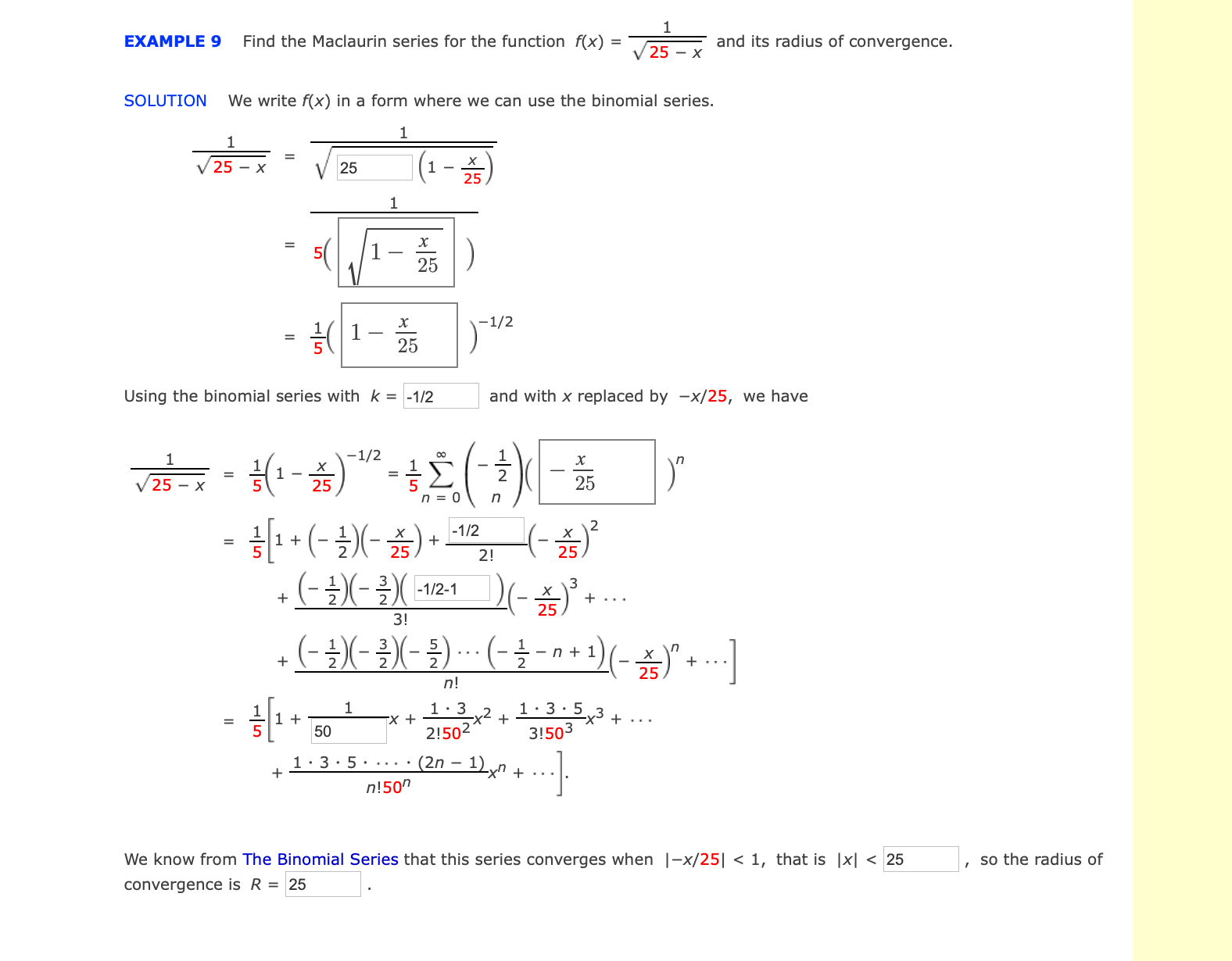 Solved EXAMPLE 9 Find the Maclaurin series for the function | Chegg.com