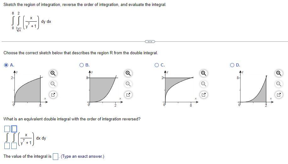 Solved Sketch The Region Of Integration Reverse The Order