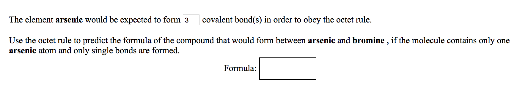 Solved The element arsenic would be expected to form 3 | Chegg.com