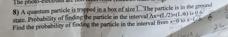 Solved A quantum particle is trapped in a box of size L. | Chegg.com