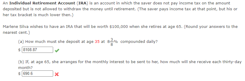Solved An Individual Retirement Account (IRA) is an account | Chegg.com