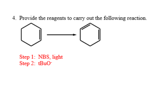 Solved 4. Provide the reagents to carry out the following | Chegg.com
