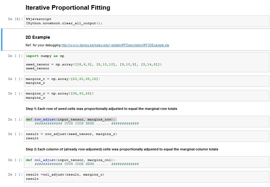 Solved Iterative Proportional Fitting In [51 Javascript