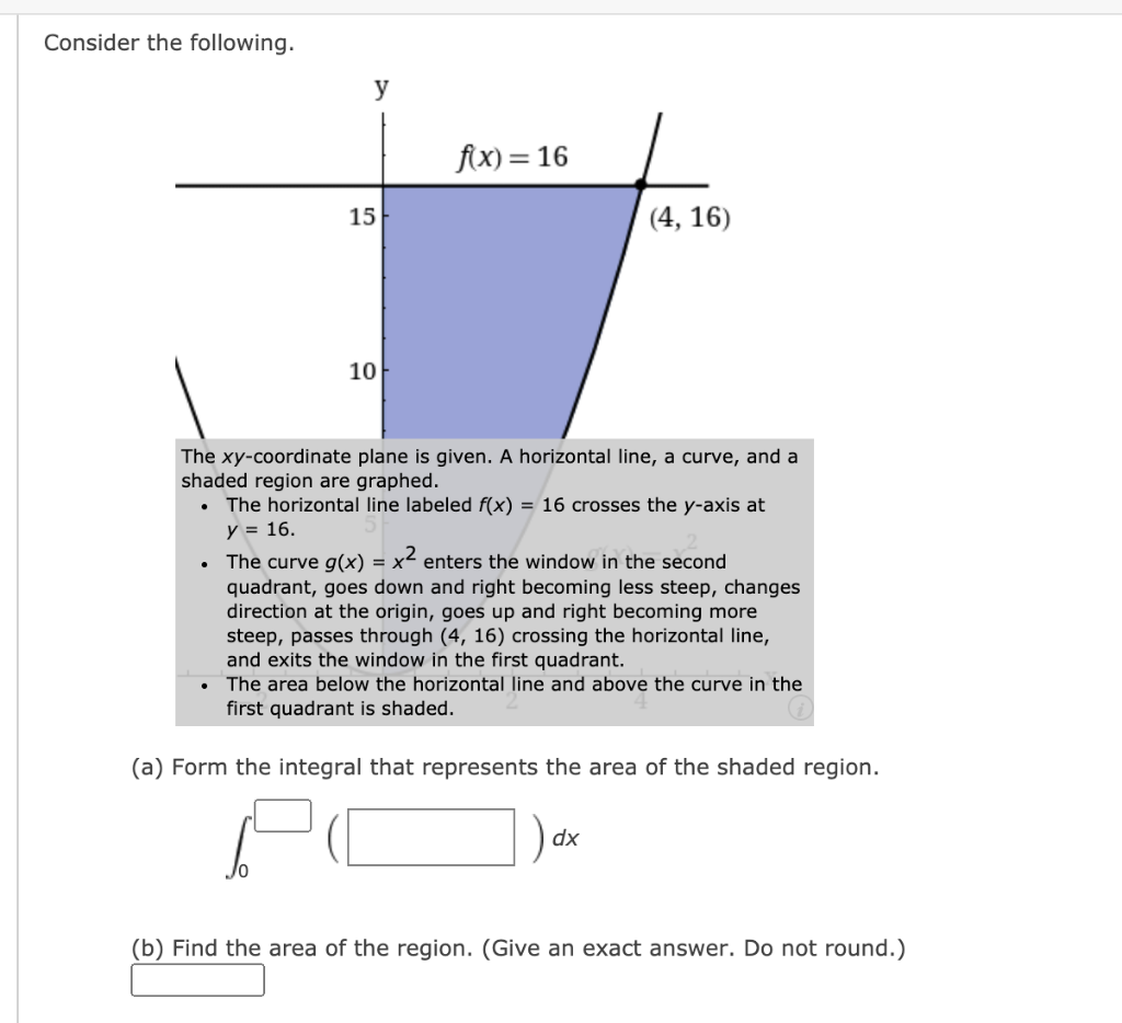 Solved Consider the following. у y=vx (1, 1) х 2 4 6 10 The | Chegg.com