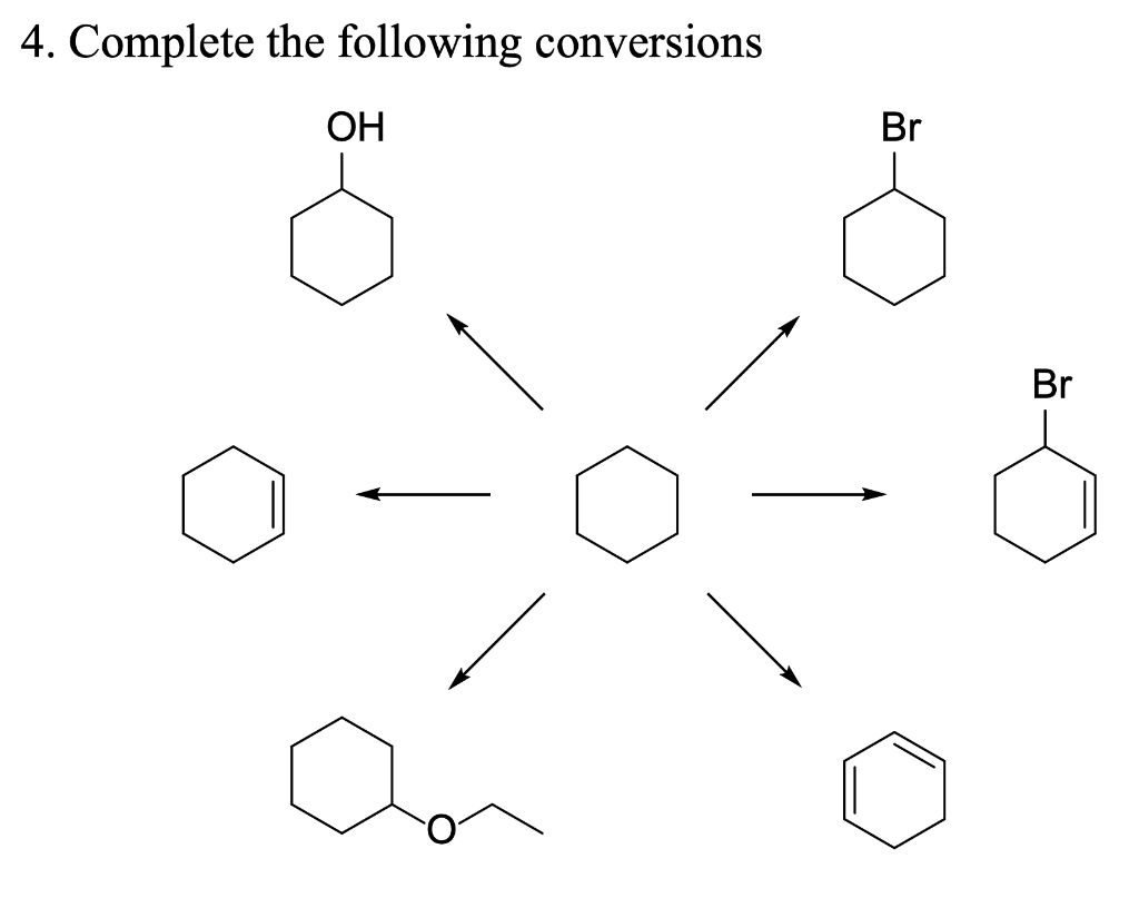 Solved 4. Complete the following conversions OH Br Br | Chegg.com