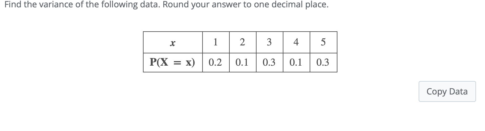 Solved Find the variance of the following data. Round your | Chegg.com
